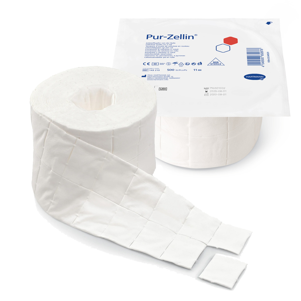 Hartmann Pur-Zellin® Zellstofftupfer | 500 Stück pro Rolle | ProPraxis ...