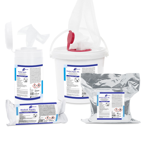 Meditrade Medizid® Rapid+ Desinfektionstücher | VAH-Liste | ProPraxis ...